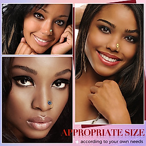 Yinkin 42 Pieces Multi Style Fake Nose Rings African Nose Cuff Nose Cuffs for Non Pierced Nose Faux Women's Nose Cuffs Gold, Evil Eye, Crystal, Cute Nose Jewelry Clip for Women Men