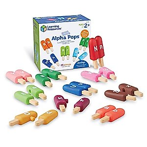 Learning Resources Smart Snacks Alpha Pops, Alphabet Matching & Fine Motor Skills Toy, 26 Double Sided Pieces, Ages 2+,Multi-color