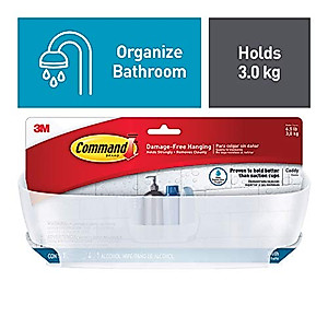 Command 3M 4.75 in. H x 4.625 in. W x 11.375 in. L Clear Frosted Shower Caddy