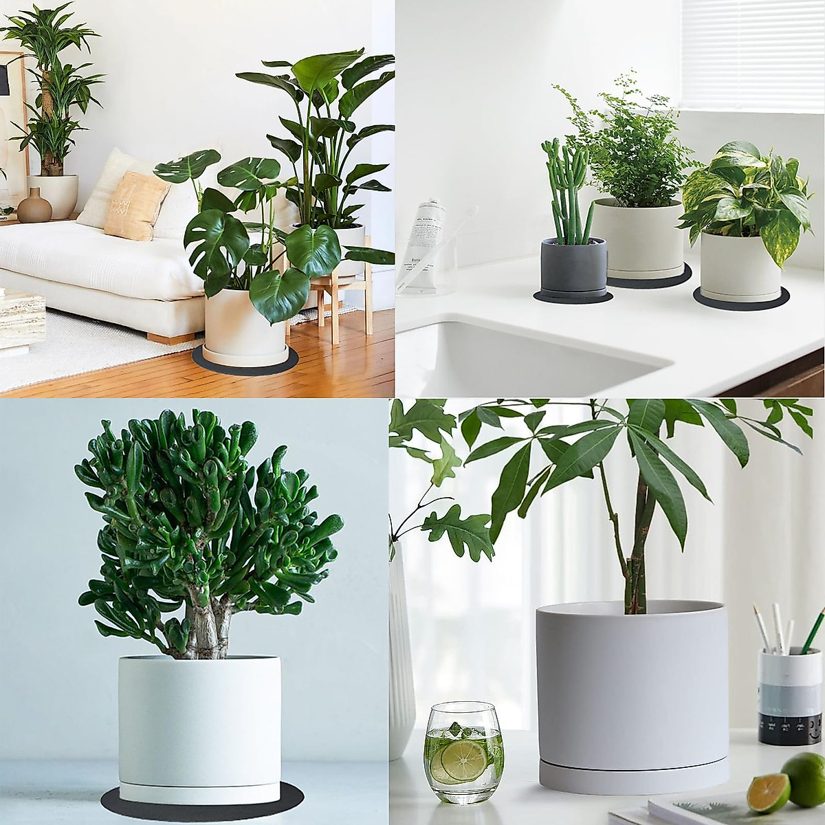 Yukfona Ceramic Plant Saucer Pot Tray 10 Inch, Planter Saucers 4 5 6 7 8 9 10 11 12 13 Inch for Indoors Outdoor, Durable Sturdy Flower Drainage drip Water Tray for Glazed Pots Base (10.7 Inch-White)