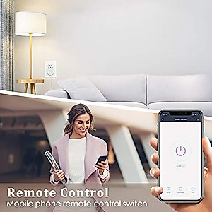 Smart Plug, Wi-Fi Outlet Switch That Work with Alexa/Google Home/Smart Life, Timer Schedule ON/Off Plug, Mini Wireless Socket, 2.4 GHz， No Hub Required, 2 Pack