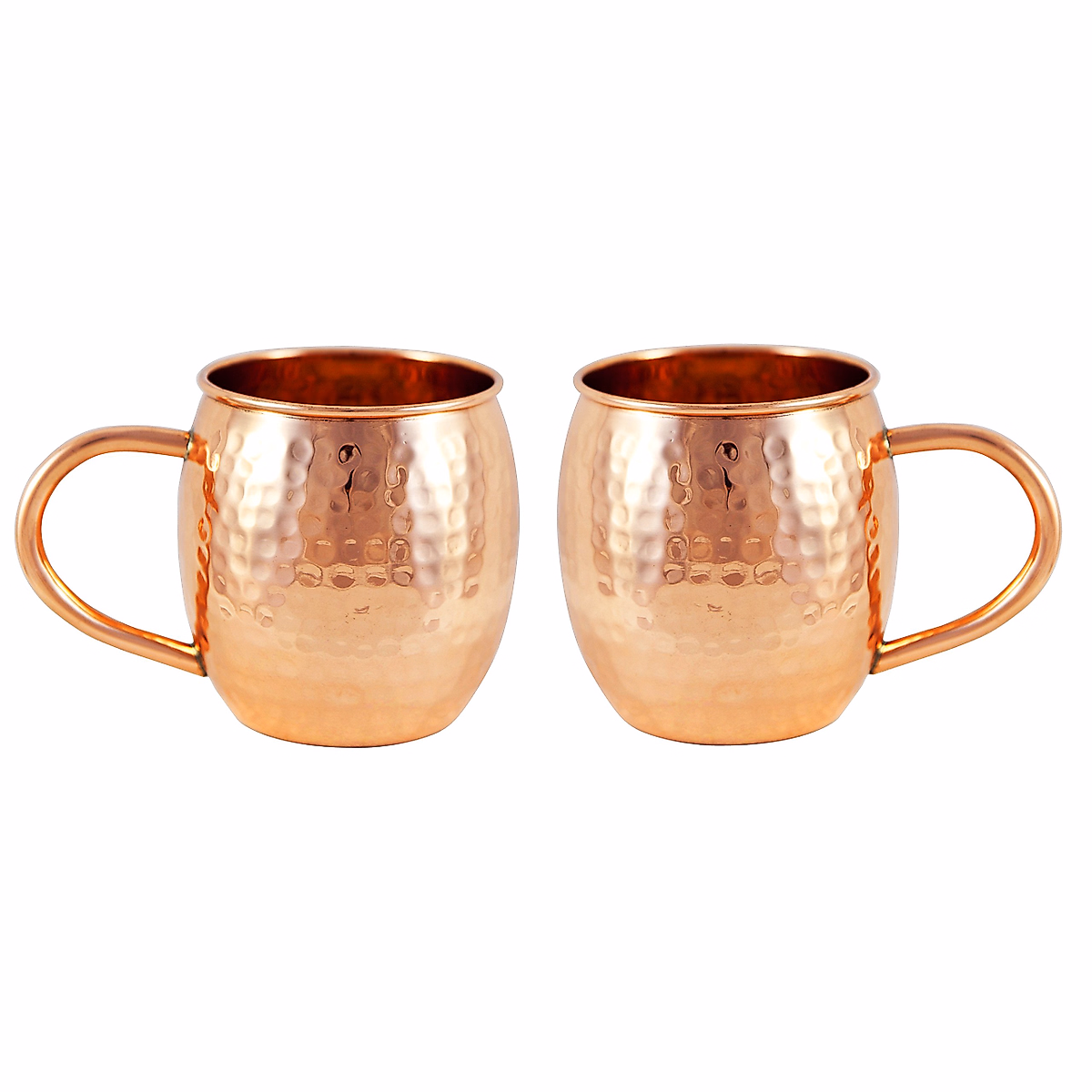 Alchemade Copper Barrel Mug for Moscow Mules - 16 oz - 100% Pure Hammered Copper - Heavy Gauge - No lining - includes FREE E-Recipe book