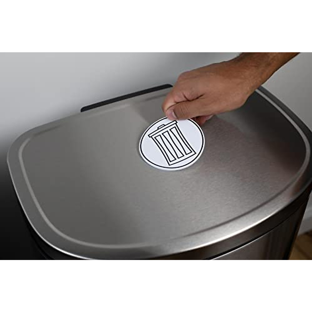 Recycle and Trash Magnets 2 Set, Trash Recycle Magnet for Trash Cans & Recycle Bin, Strong Earth Recycle Sticker for Trash Can, Kitchen Trash Can Combo Labels, 3.35 Inch Diameter