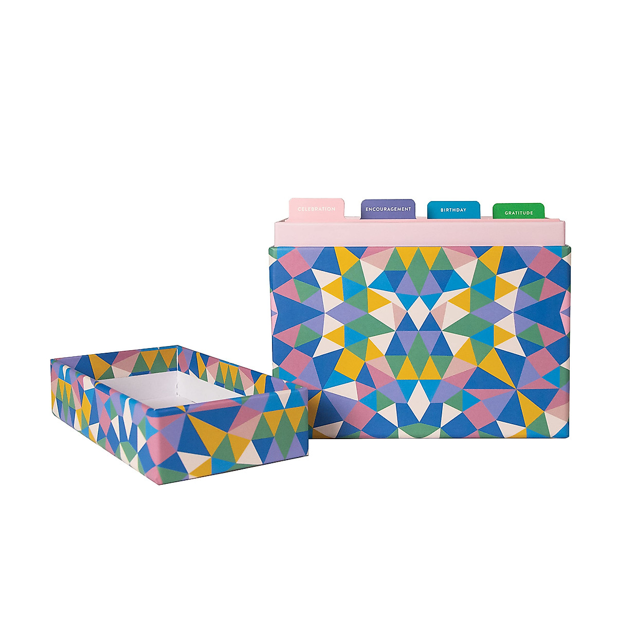 Bella Paper Kaleidoscope of Blessings All Occasion Greeting Card Set—20 Cards and lined Envelopes with Card Organizer Box —Birthday Cards, Celebration Cards, Encouragement Cards, Gratitude Cards,