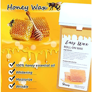 Easy Wax Portable Roll On Wax Kit for Hair Removal - Warmer with Soft Wax, Waxing Strips, and Travel-Friendly Design for Women