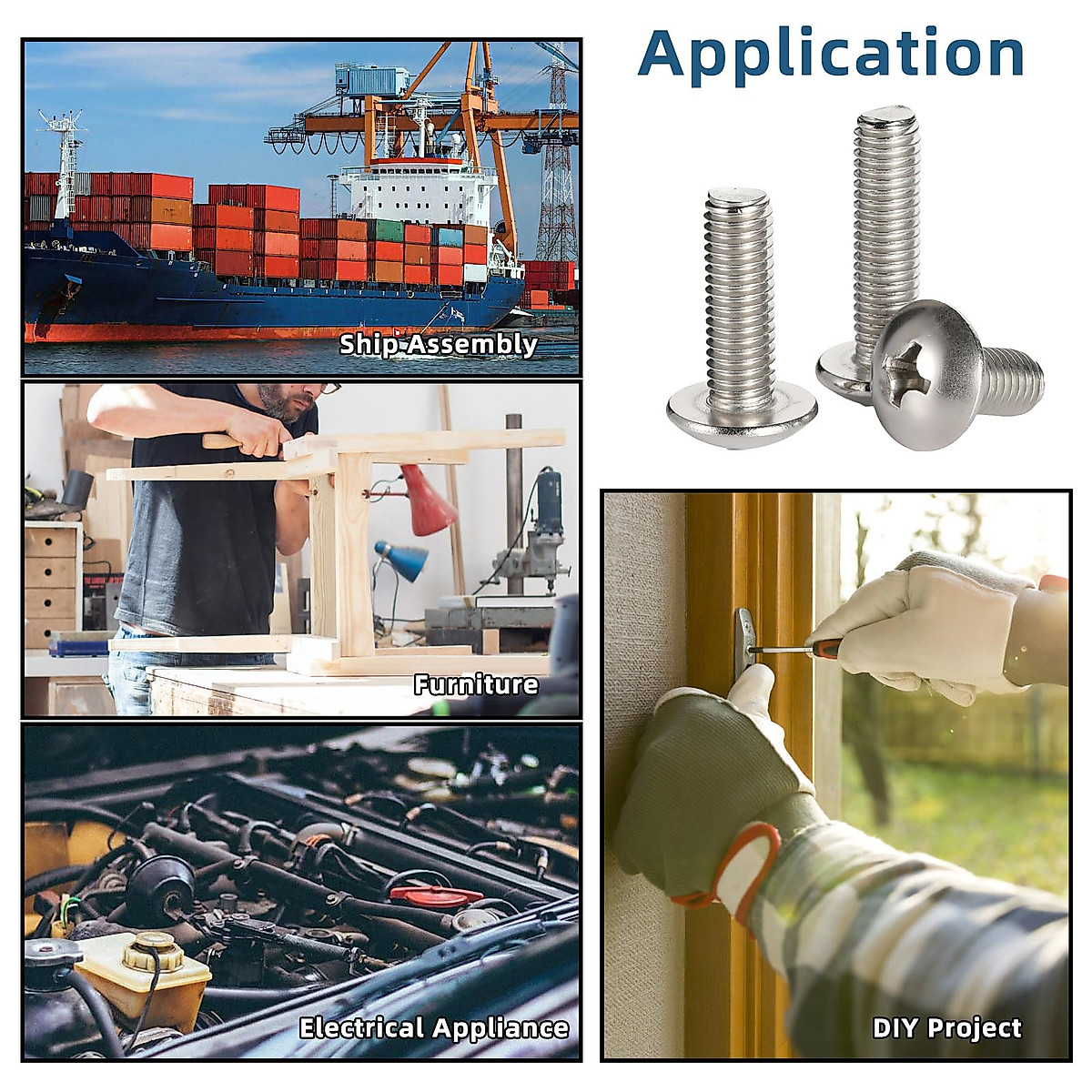 M4 x 25mm Truss Head Machine Screws for Cabinet Drawer Knob Pull Handle, Stainless Steel 18-8 (304), Bright Finish, 40 PCS