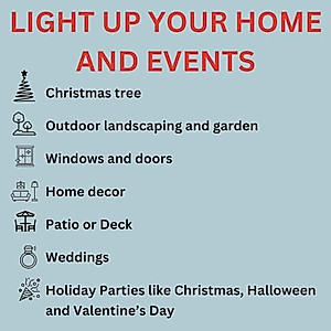 LED Christmas Tree Lights 60 Count, G12 Globe Indoor Outdoor String Lights, 20ft Green Wire Mini Ball, UL Certified (Red)
