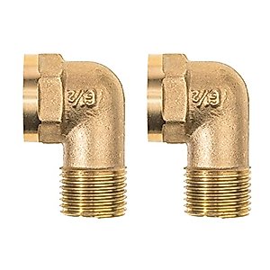 DuraSteel Wall Mount Faucet 90-Degree Elbow - Commercial Kitchen Faucet Space Saving Backsplash Kit - Heavy Duty 1/2" IPS Female x 1/2" IPS Male Brass Fitting, Pack of 2