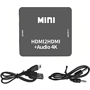 JOULIN HDMI Audio Extractor Splitter Hdmi to Hdmi 3.5mm Audio 4K*2K@30HZ 3D Adapter with AUX Stereo Audio Separate Output 1080P Compatable for TV, PC,Sound System, Xbox,Switch,PS3, PS4,PS5