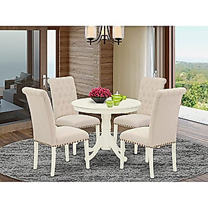 East West Furniture ANBR5-LWH-02 Dining Set