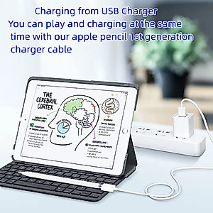 Design for Apple Pencil Charger,Apple Pencil Adapter 1FT/1Pack, iPencil Charger Fast Charging Compatible with Apple Pencil 1st Generation,USB A Male to Lightning Female