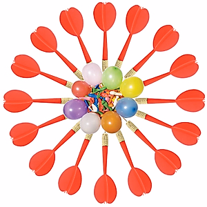 Gamie Dart Balloon Game Jumbo Fun Set includes 144 dart Balloons and 11 Plastic Darts with Copper Tips, Exciting Outdoor Game for Children and Adults, Best Carnival, Birthday Party and Backyard Fun