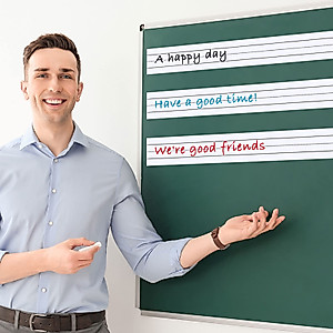 96 Strips Ruled Sentence Strips, 3 x 24 Inches Sentence Strips for Teacher Word Strips Sentence Strips Lined Multicolored Sentence Strips for School Students Office Supplies (White)