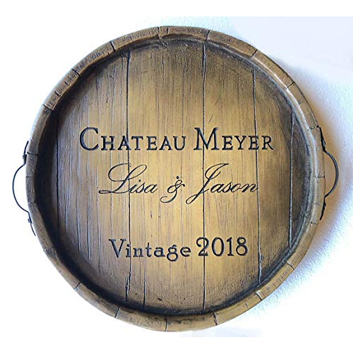 Wine Barrel Serving Tray Personalized