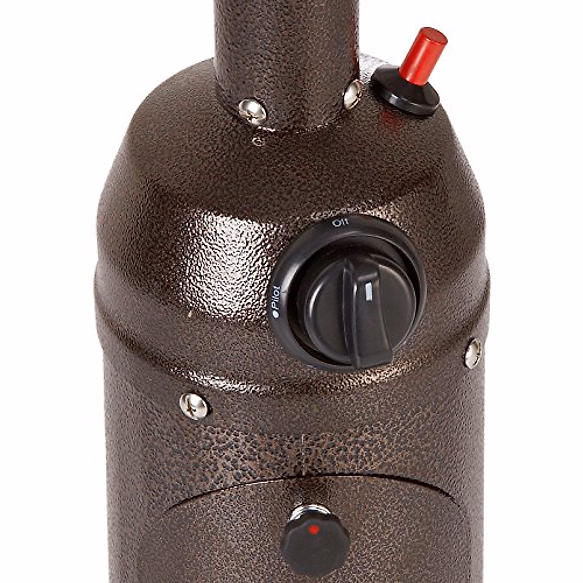 Fire Sense 61322 Portable Patio Heater Outdoor Tabletop Lightweight Propane 10,000 BTU Auto-Shutoff Valve ODS Compliant - Hammer Tone Bronze