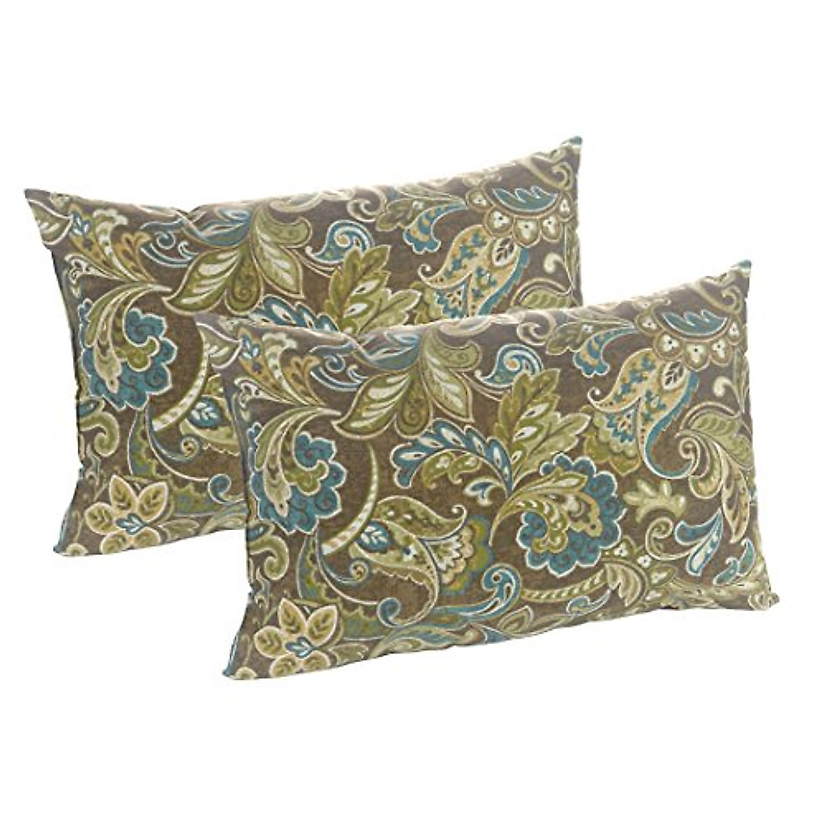 Klear Vu Solarium Indoor and Outdoor Pillows Water Resistant Patio Furniture Lumbar Support, Cashel Truffle 2 Count