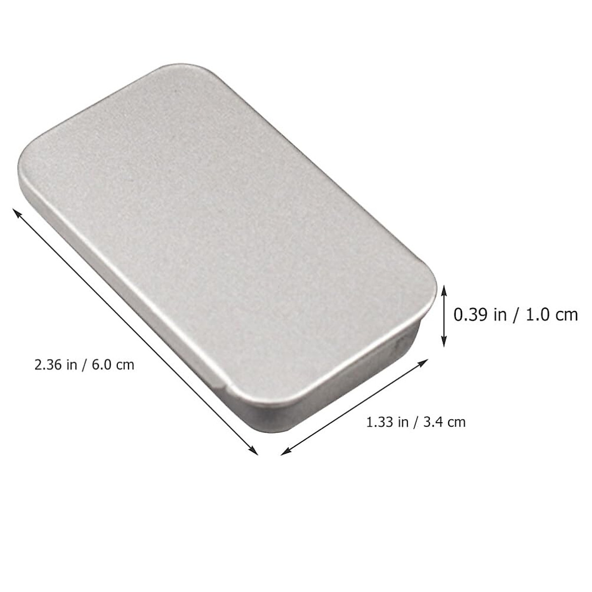 Hemoton 20pcs Rectangular Slide Top Tinplate Box Sliding Cover Push-Pull Tin Box Metal Tin Containers for Candies Jewelry Crafts Lip Balm Storage 60x34x10mm