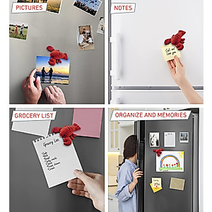 COTA Global Lobster Plush Refrigerator Magnet - Fluffy Red Lobster Stuffed Plush Magnet, Cute Ocean Life Magnet for Kitchen Fridge & Locker, Home Decor & Office Decorative Novelty Accessory - 4 Inch