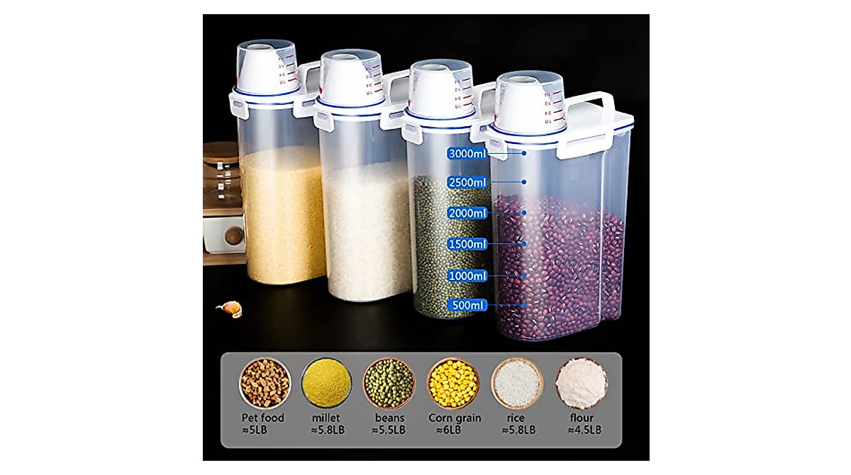 Jioko 2Pack Food Storage Containers - Airtight, Transparent & Stackable
