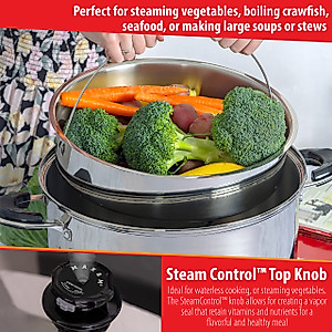 MAXAM 24 Quart 12-Element Waterless Stockpot with Deep Steamer Basket