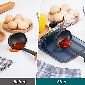 Li&Zhao Kitchen Utensil Rest, Stylish Spoon Rest with Lid Holder for Stove Top, Spoon Rest for Kitchen Counter with Nonslip Pads, Kitchen Gadgets & Kitchen Utensils Holder