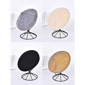 Trounistro 4 Pack Beret Hat French Beret Cap Winter Fashion Solid Color Hat for Women Girls Lady (Color Set 1)