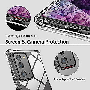 KIOMY Crystal Clear Case for Samsung Galaxy Note 20 5G Hybrid Design [Hard PC Back] with Flexible TPU Frame Shockproof Bumper Protective Transparent Cell Phone Back Cover Slim Fit Enhanced Corners