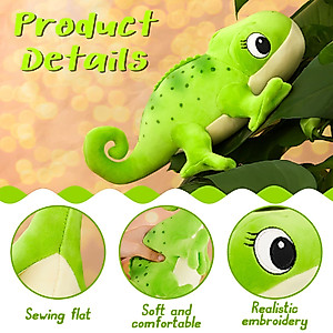 Zhanmai Chameleon Stuffed Animal Cute Chameleon Plush Doll Green Chameleon Toy Soft Stuffed Chameleon Toy for Birthday Baby Shower New Year Party Festival Supplies, 11.8 Inches