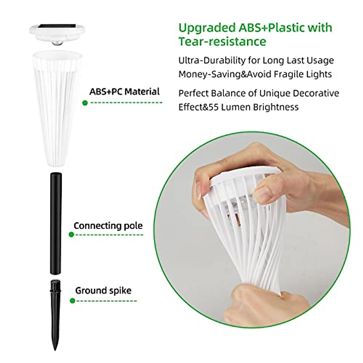 DOMIDAR Solar Garden Lights 12-Pack,Solar Powered Outdoor Patio Pathway Walkway Lights Stake - Landscape Path Lights with Umbrella Pattern for Driveway Lawn Yard Front Porch Decor Warm/White Switch…