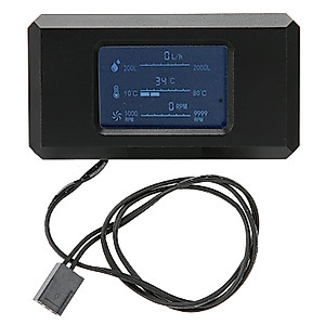 PC Water Cooling Thermometer, Smart LCD Speed Temperature Detect, PC G1/4 Thread Water Cooling System Temperature Meter for Computer Laptop