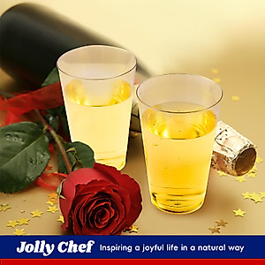 JOLLY CHEF 16 oz Clear Disposable Plastic Cups, 100 Pack Clear Plastic Cups Tumblers, Heavy-duty Disposable Cups for Halloween, Christmas, and Thanksgiving Parties