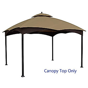 ALISUN Replacement Canopy Top for Lowe's 10' x 12' Gazebo #TPGAZ17-002C (Golden Brown Canopy Top Only)