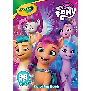 Crayola My Little Pony Coloring Book with Stickers, Gift for Girls and Boys, 96 Pages, Ages 3, 4, 5, 6