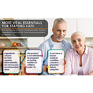 BIOMMUNE Immune Shield Once-Daily Clinical Formula, Immune Support Booster with Stomach-Friendly Zinc, Quercetin, Buffered Vitamin C, D3, Selenium.