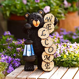 Qeeman Solar Garden Decor Statues Figurine: Garden Art for Patio Balcony Yard Lawn - Unique Christmas Birthdays Gifts for Mom Grandma Women Wife Sister
