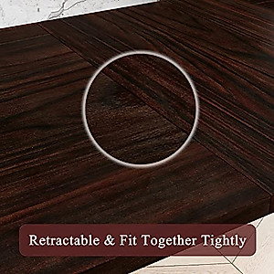 Feonase 3-Piece 63" XL Large Dining Table Set for 4-8 People, Extendable Kitchen Table Set with 2 Benches, Dining Room Table with Metal Frame and Solid MDF Wood Board, Easy Assembly, Espresso