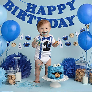 Navy Blue Happy Birthday Banner Sign Happy Birthday Bunting Banner Flag Garland for Kids Boys Baby Birthday Party Decorations Supplies