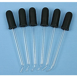 3 inch Glass Eye Dropper Bent Tip (Count 6)