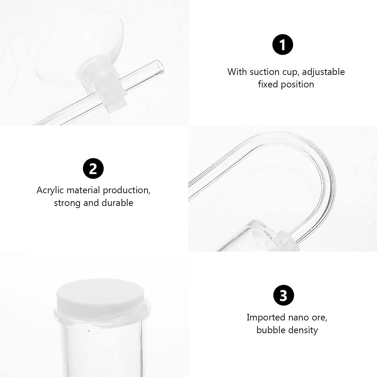 POPETPOP 1 Set Fish Tank Air Bubble Maker Plant Diffuser Co2 Diffuser with Bubble Fish Tank Stone Hydroponic Tank Supplies Bubble Suit Aquarium with Suction Cup Acrylic