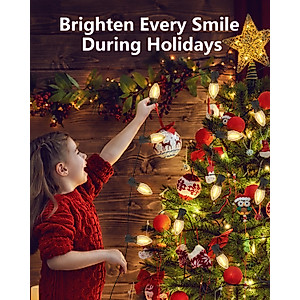 GLUROO LED Night Light Bulbs, C7 E12 Candelabra LED Light Bulbs, Clear Vintage Replacement Bulbs for Outdoor String Lights, 4W 5W 6W 7W Incandescent Bulb Equivalent, Warm White 2200K, 10 Pack