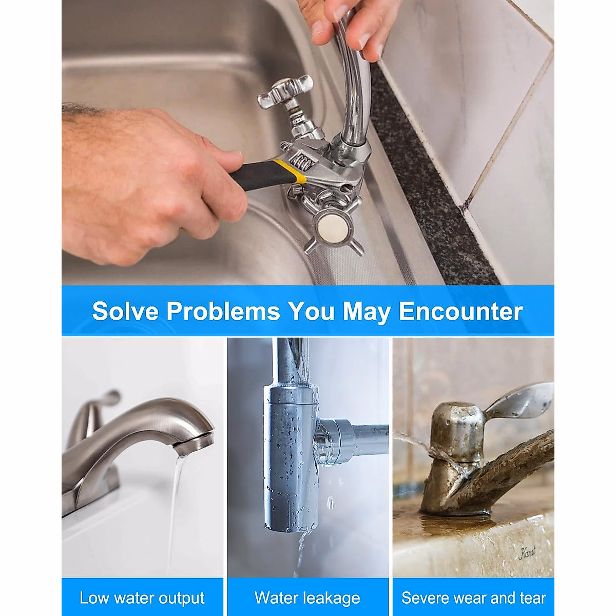 Handle Stem Assembly Fit for all T&S brass Faucets, Blue Cold and Red Hot Side Spindle Assembly Valve Replacement Part Replaces 002713-40 002714-40