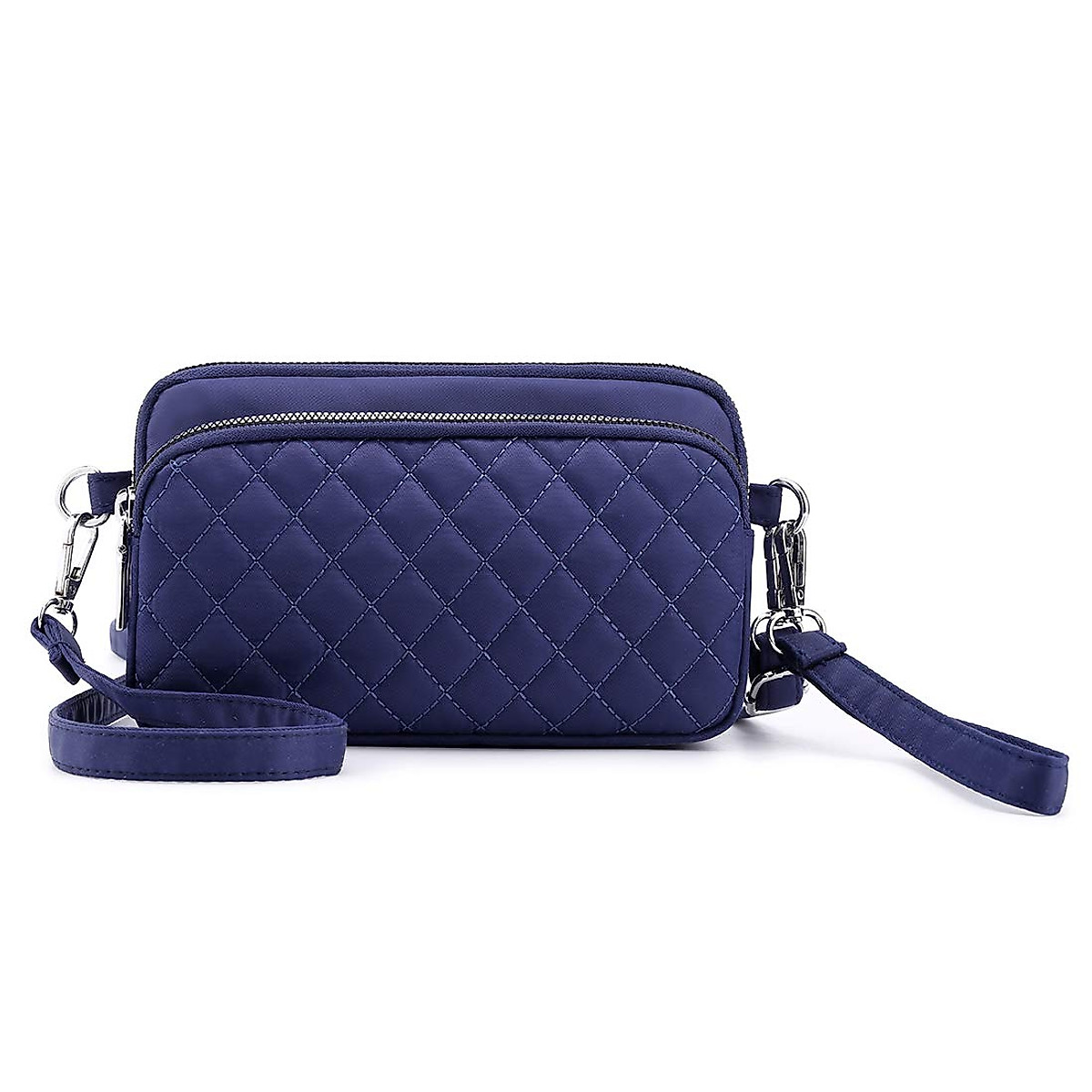 Collsants Small Nylon Crossbody Purse for Women Small Handbags Mini Nylon Travel Shoulder Bag Multi Zipper Pockets