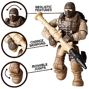 Special Forces Mini Action Figures Includes 3 Army Building Sets with 9 soldiers Arctic Troopers Snowmobile Scout Desert Squad Special Troops Toy Gifts 10+ Kids & parents - Quality Family Time 403 Pcs