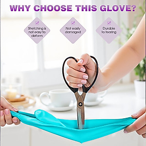 Elgood Reusable Dishwashing Cleaning Gloves with Latex free, Cotton lining ,Kitchen Gloves 2 Pairs,Purple+blue, Medium