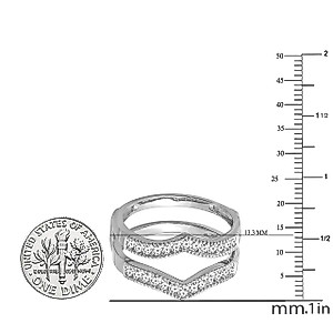 Dazzlingrock Collection 0.45 Carat (Cttw) Round White Diamond Women Wedding Enhancer Ring 1/2 CT, 18K White Gold, Size 9