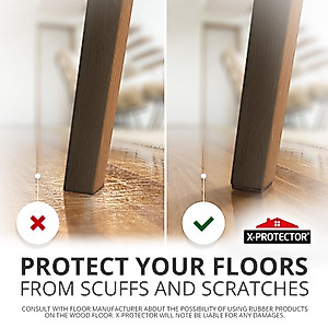 X-Protector Non Slip Furniture Pads for Hardwood Floors 60 PCS - 36 Round 1” + 24 Square 2" Anti Slip Furniture Pads - Self-Adhesive Rubber Furniture Pads Non Slip - Ideal Furniture Stoppers!