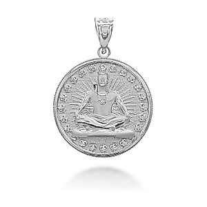Certified Sterling Silver Hindu God Lord Shiva Medallion Charm Pendant