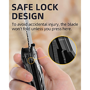 Multitool Knife, Pohaku 13 in 1 Pocket Multitool, Multi Tool with 3" Large Blade, Safety Locking Design, Spring-Action Plier, Durable Nylon Sheath for Outdoor, Camping, Fishing, Survival,Hiking