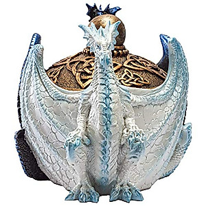 Pacific Giftware Fantasy Celtic Knotwork Dual Yin Yang Dragons Decorative Trinket Jewelry Box Figurine 5.75" Long