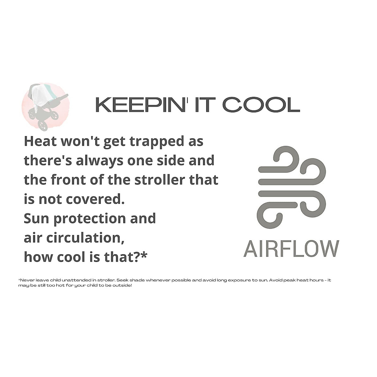 Stroller Sunshade, Sun Cover for Prams, Sun Protection, Stroller Accessory, Gift Idea for New Baby, Babyshower (Mint)